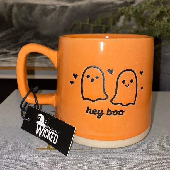 Holiday | Perfectly Wicked Hey Boo Orange Ghost Stoneware Mug Halloween ...